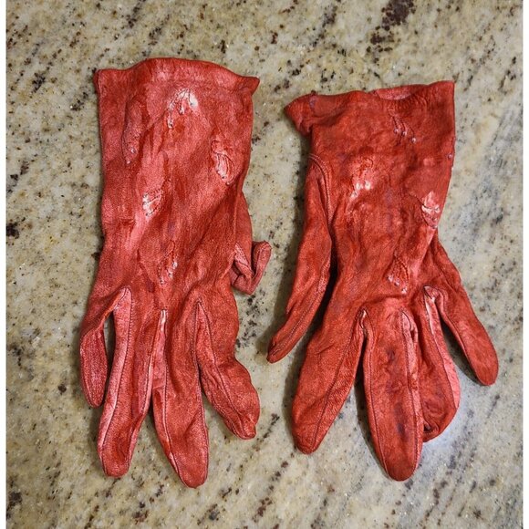 Costumes | Vintage Blood Drenched Gloves Fake Blood Prop Display Only ...